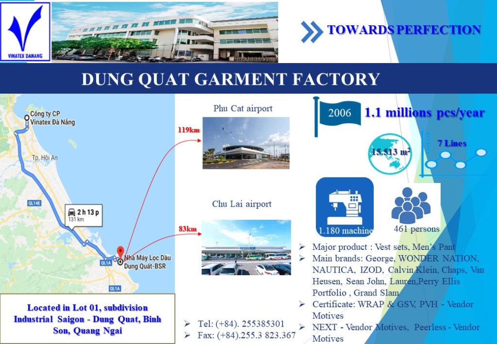 DUNG QUAT GARMENT FACTORY - Công ty CP Vinatex Đà Nẵng